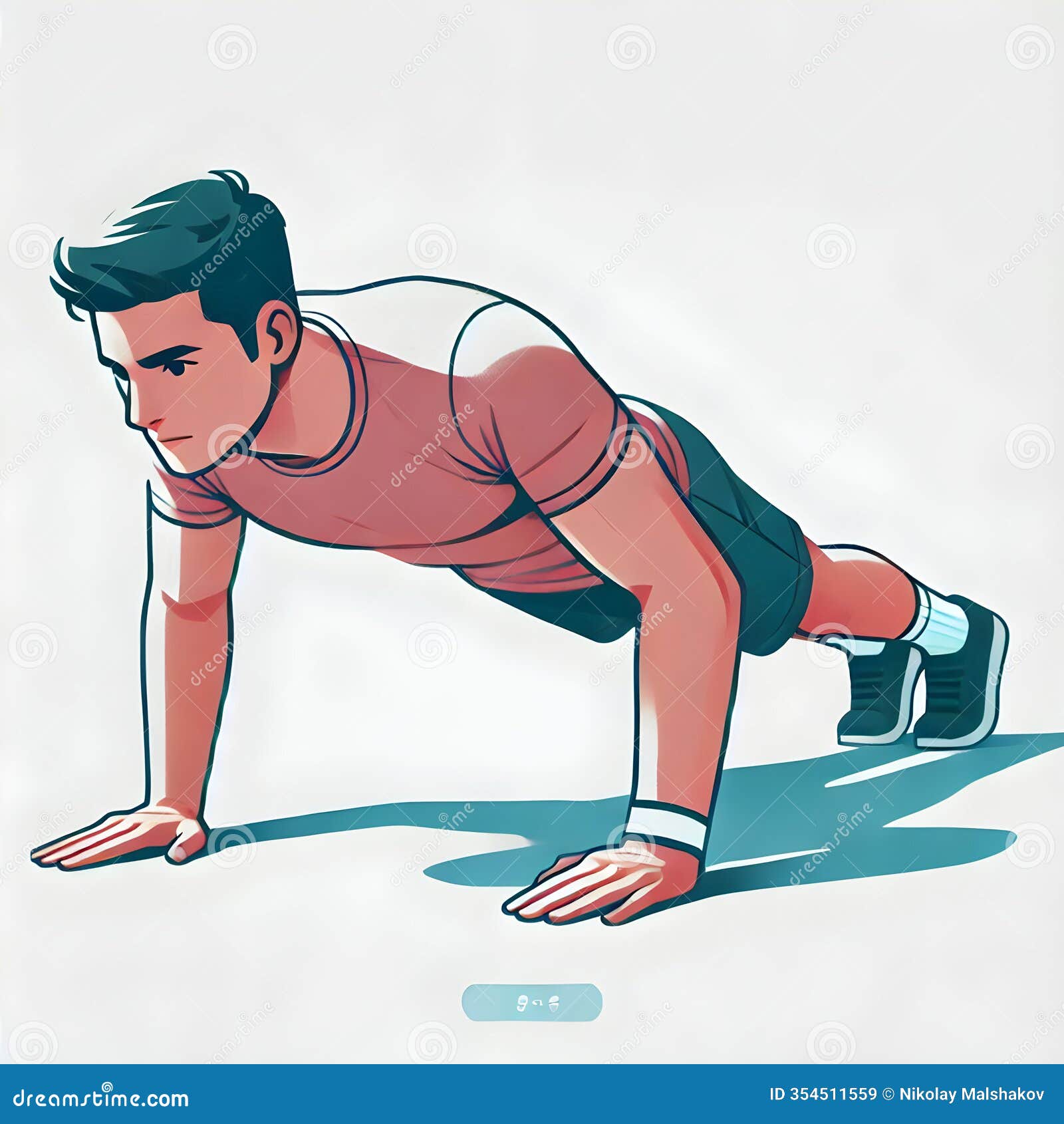 Muscular Male Doing Push Ups, Demonstrating Core Strength and Fitness ...