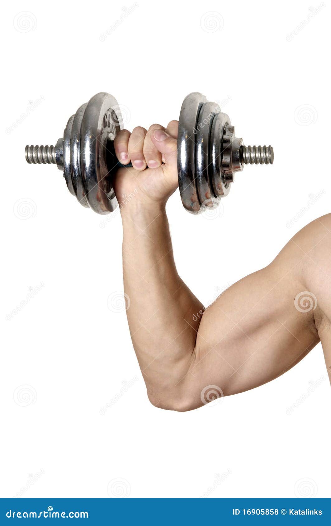 Muscular Male Hand with Iron Dumbbell Stock Photo - Image of muscleman ...