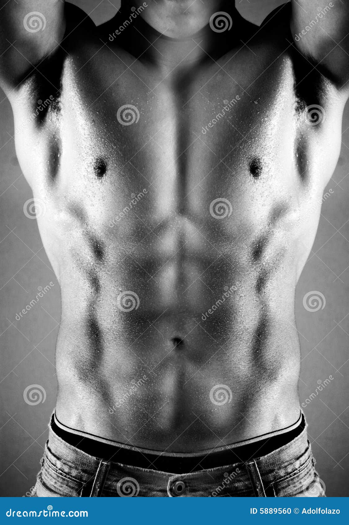 Muscular male torso stock photo. Image of belly, chain - 5889560