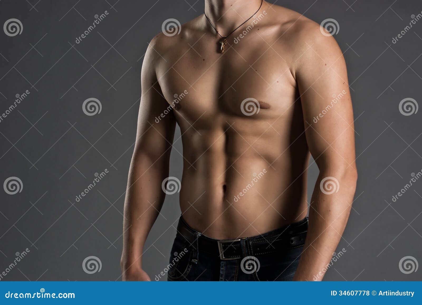 Muscular Male Torso stock photo. Image of abdomen, muscular - 34607778