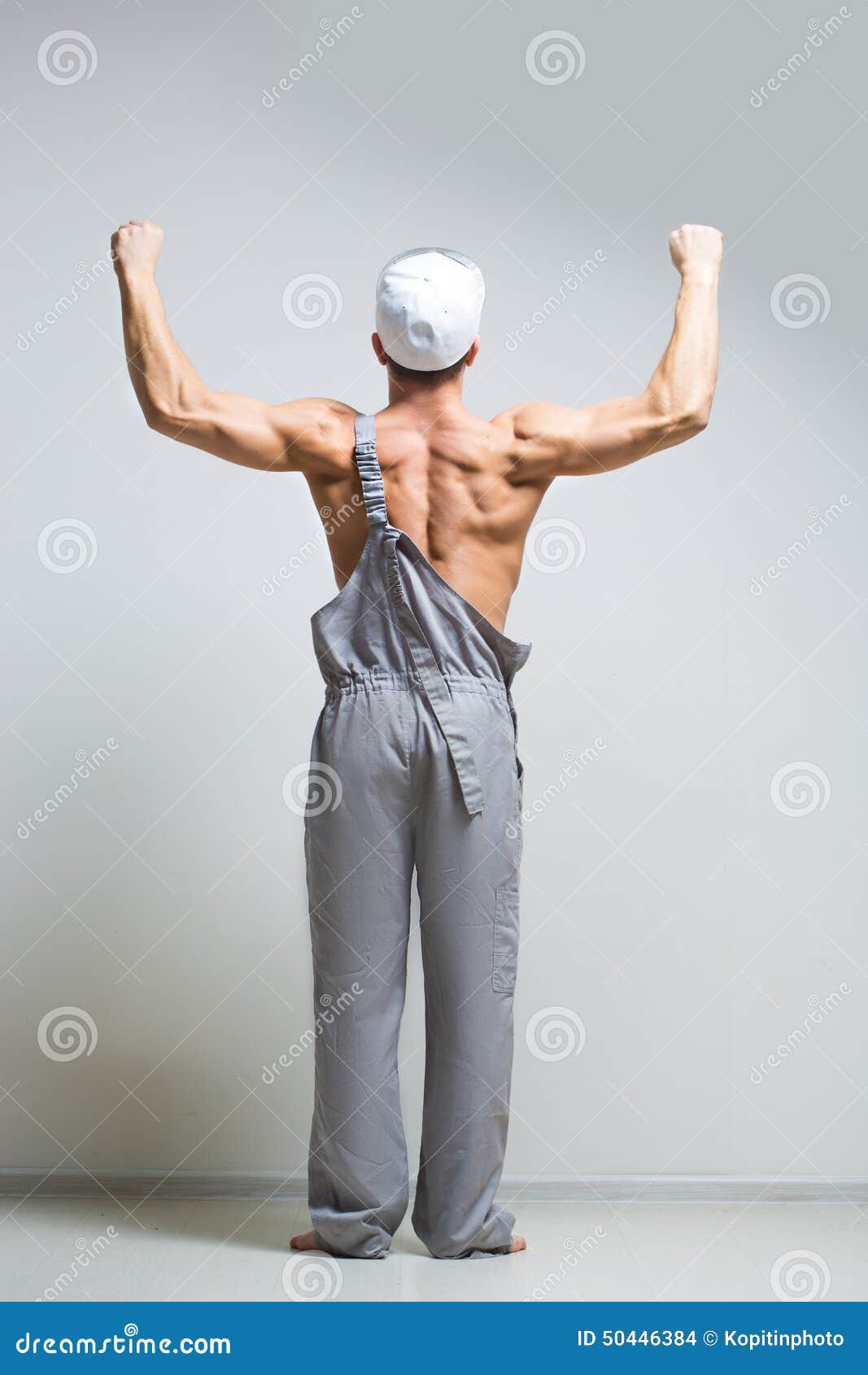 Muscular man back stock photo. Image of hand, gray, male - 50446384