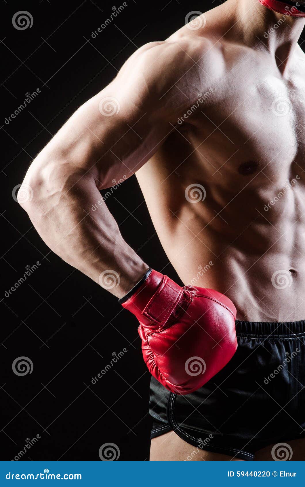 Muscular Man in Boxing Concept Stock Photo - Image of biceps, fighter ...