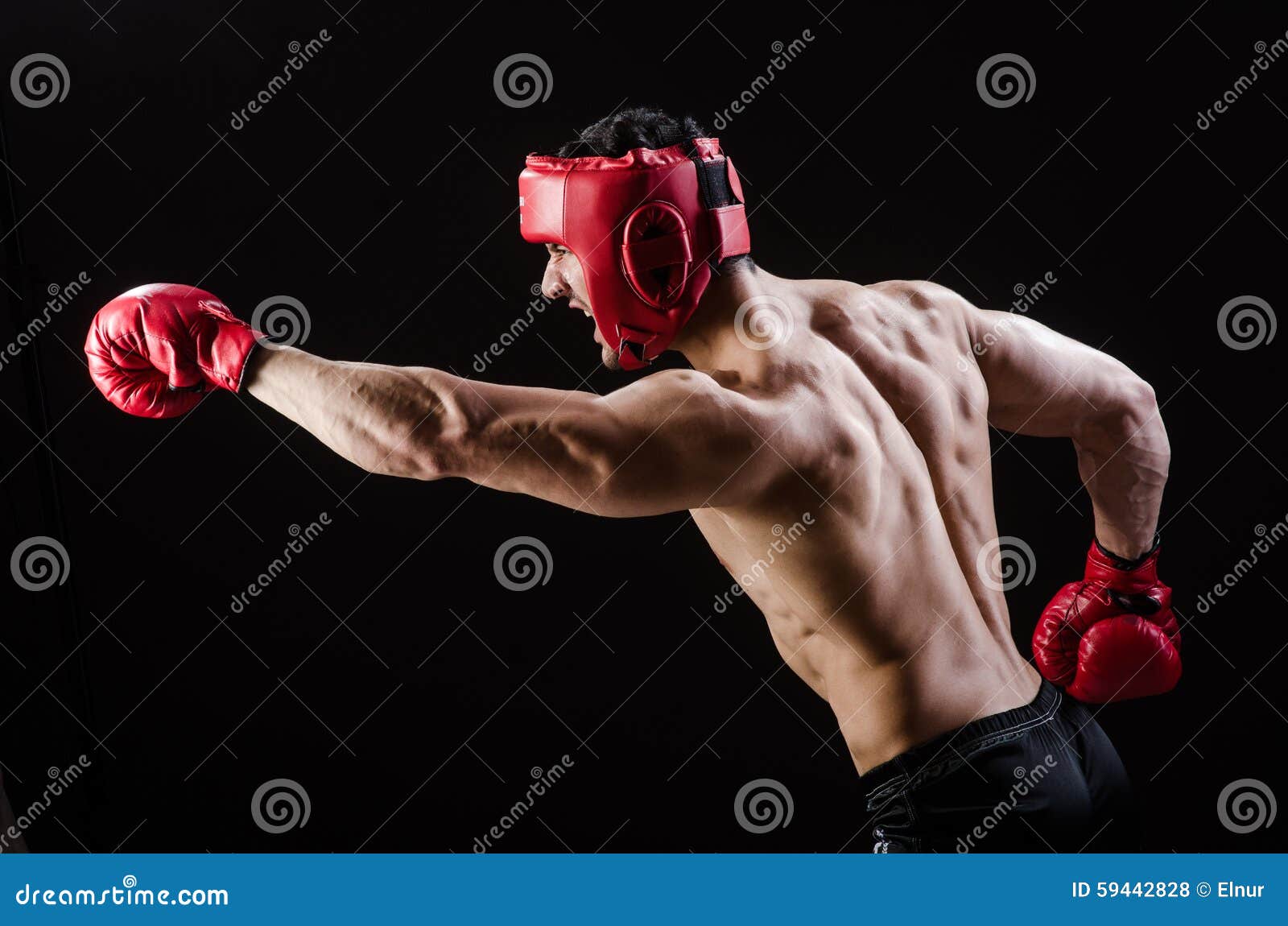 Muscular Man in Boxing Concept Stock Photo - Image of healthy, fitness ...
