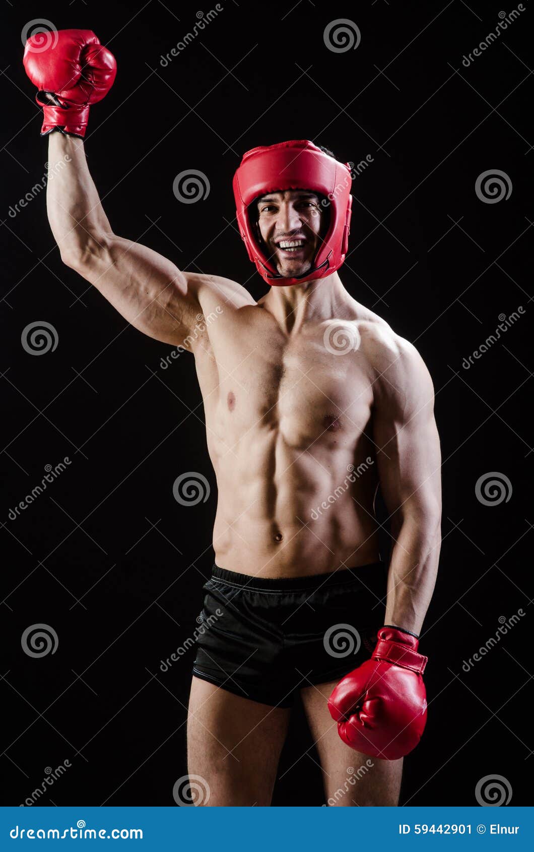 Muscular Man in Boxing Concept Stock Image - Image of competitive ...