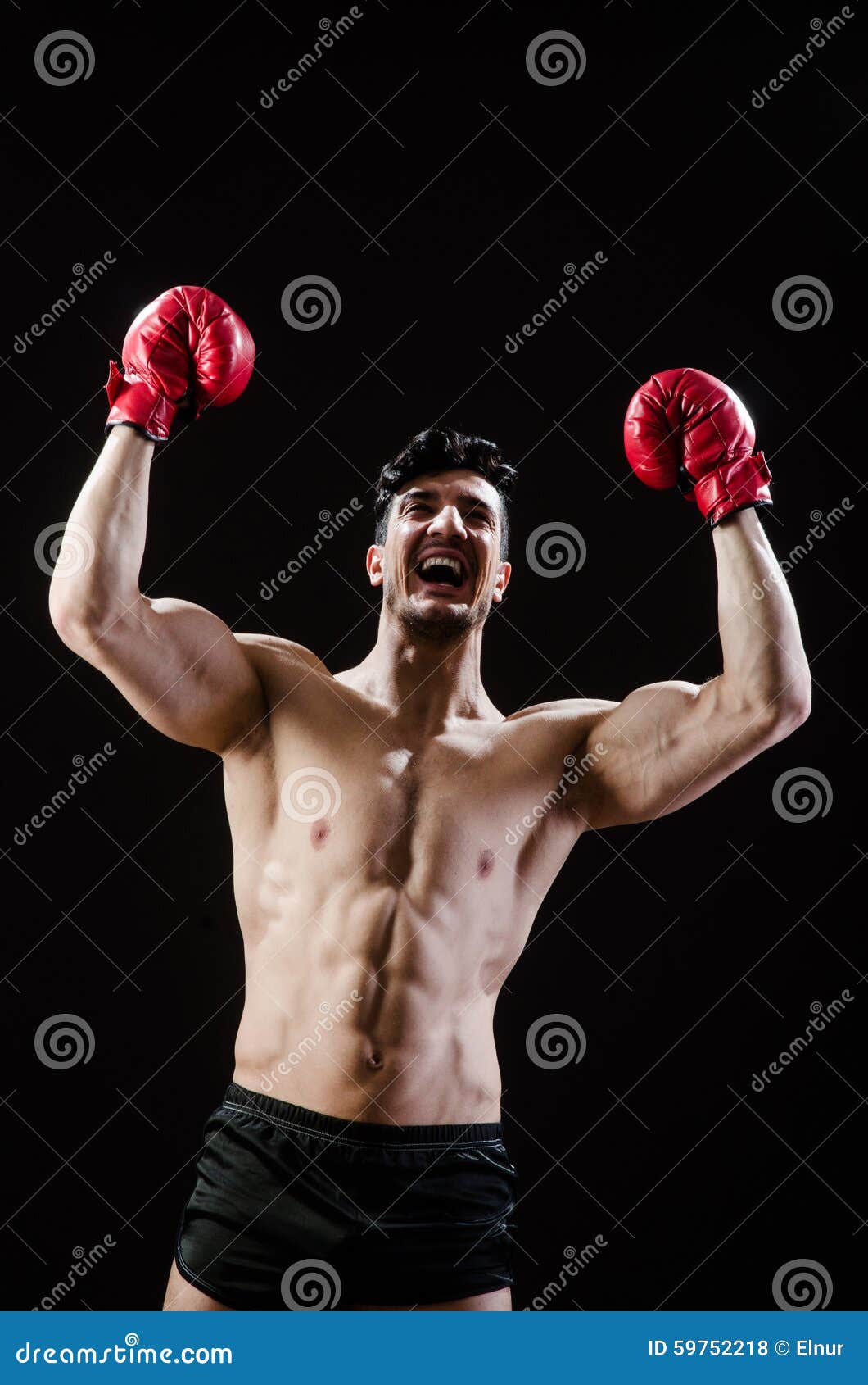 Muscular Man in Boxing Concept Stock Photo - Image of anger, champion ...