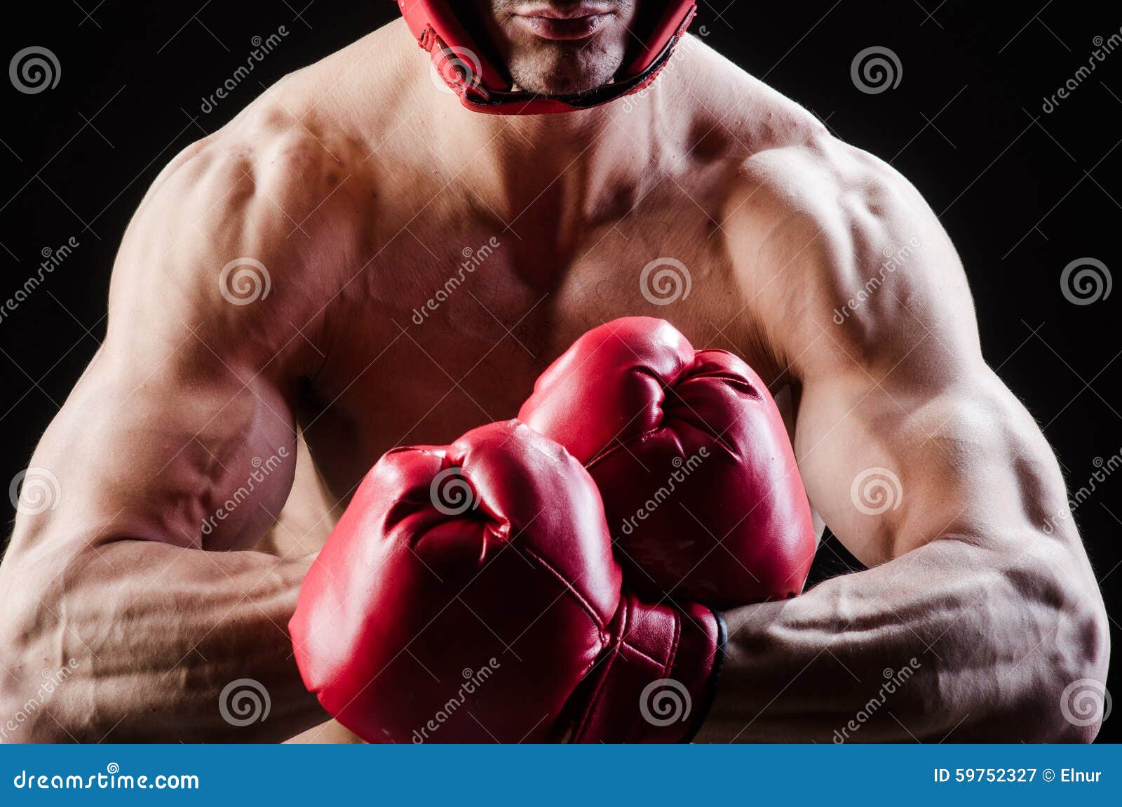 Muscular Man in Boxing Concept Stock Image - Image of boxing, fight ...
