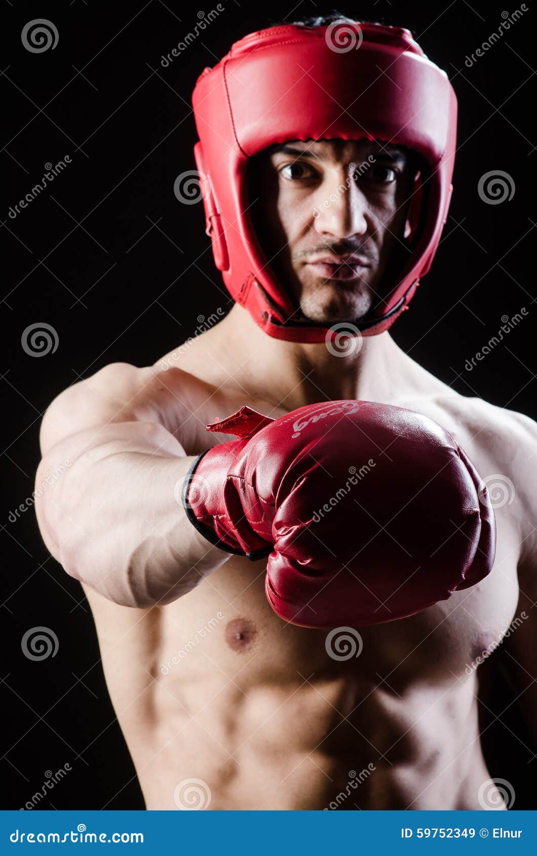 Muscular Man in Boxing Concept Stock Image - Image of action, fighting ...
