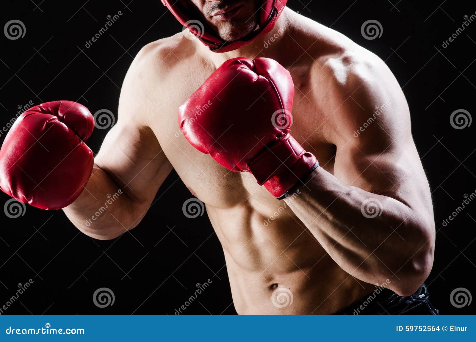 Muscular Man in Boxing Concept Stock Photo - Image of hand, competitor ...
