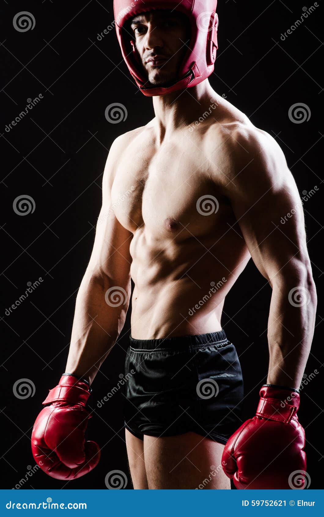 Muscular Man in Boxing Concept Stock Image - Image of fighting ...