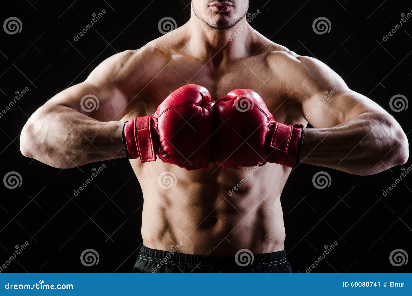 Muscular Man in Boxing Concept Stock Image - Image of athlete, boxer ...