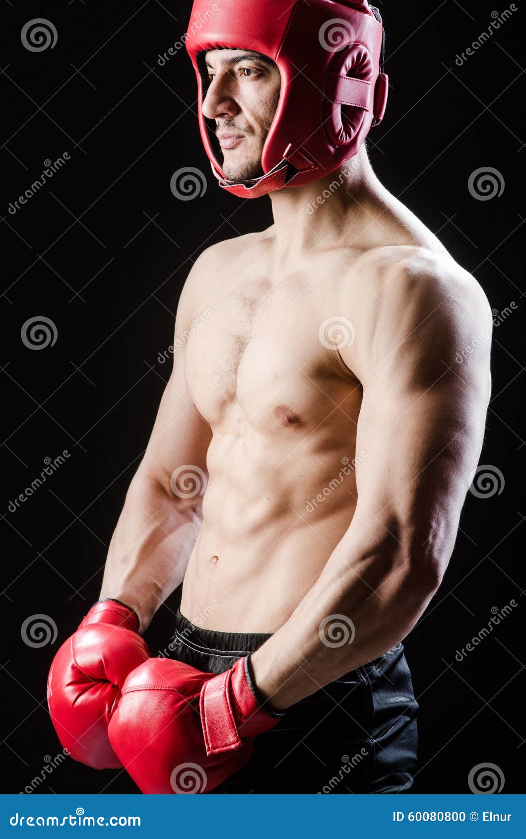 Muscular Man in Boxing Concept Stock Photo - Image of competitor ...