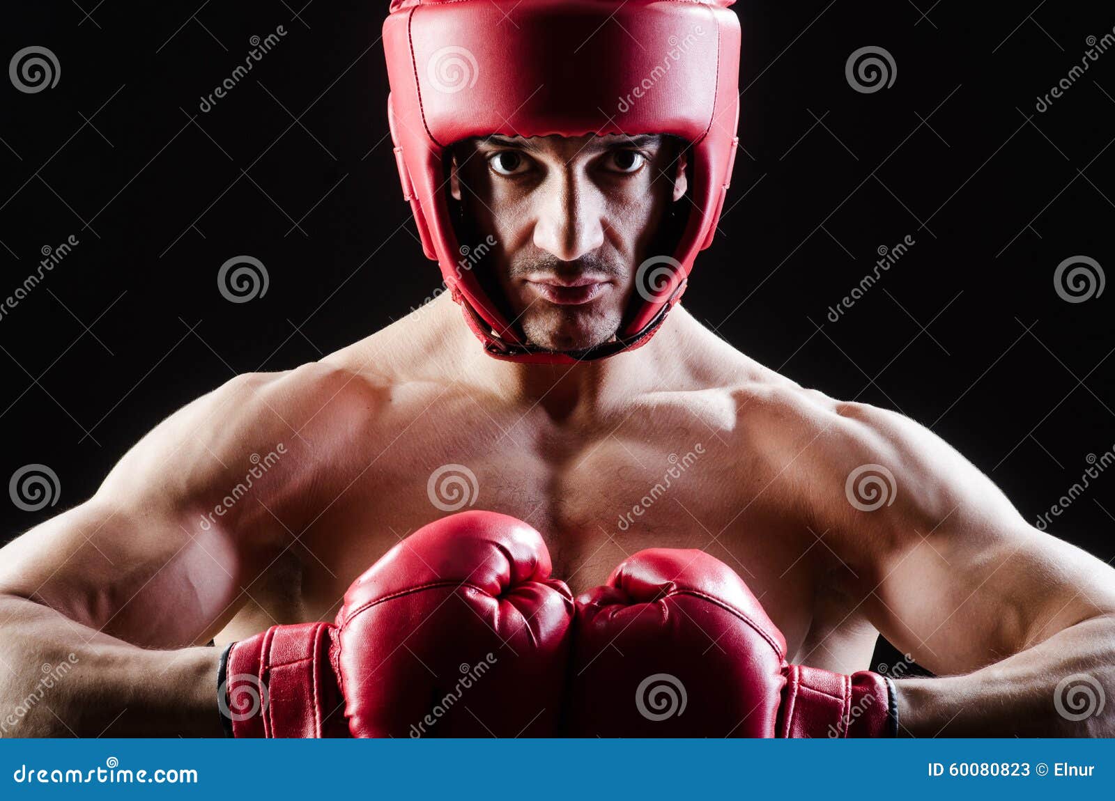 Muscular Man in Boxing Concept Stock Image - Image of biceps ...