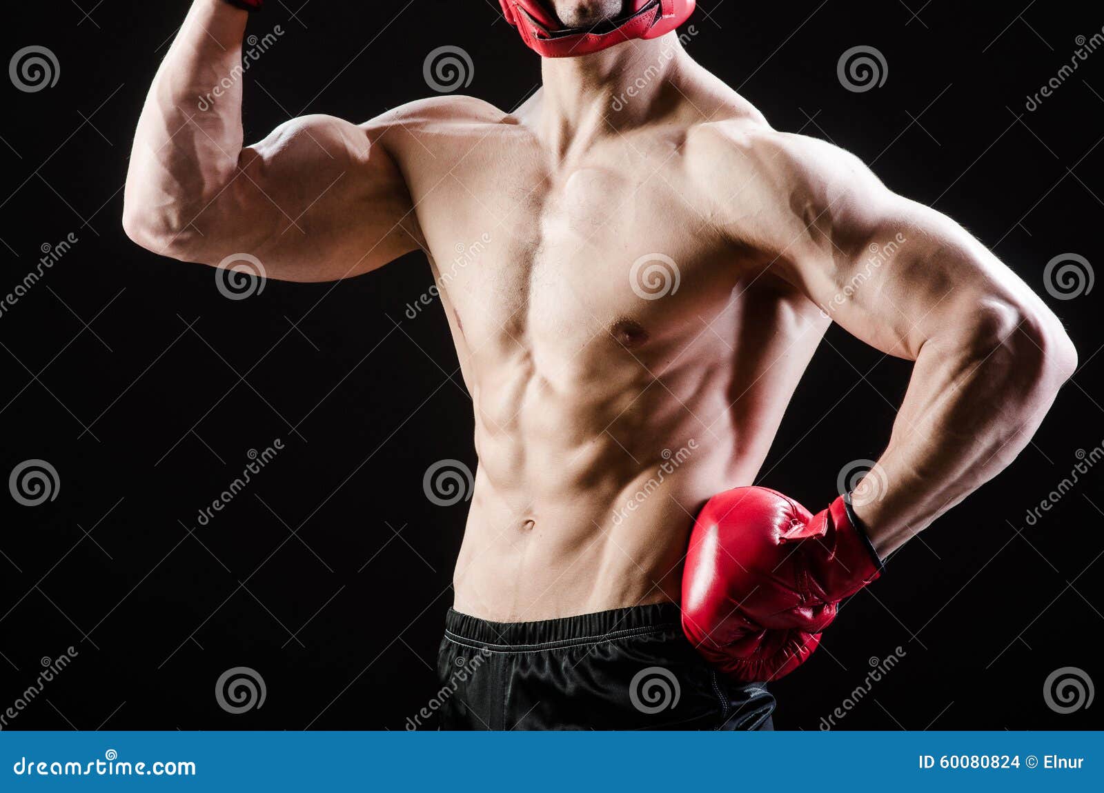 Muscular Man in Boxing Concept Stock Photo - Image of glove, fist: 60080824