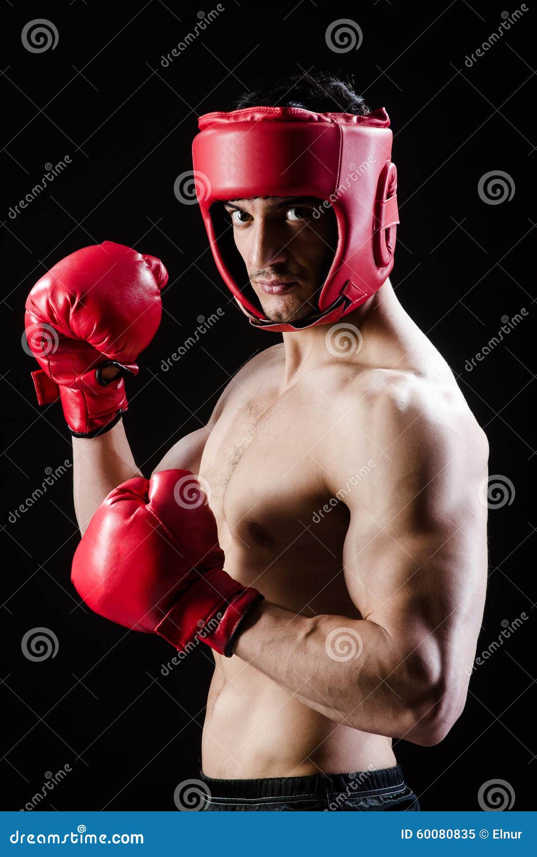 Muscular Man in Boxing Concept Stock Image - Image of bodybuilder, arts ...