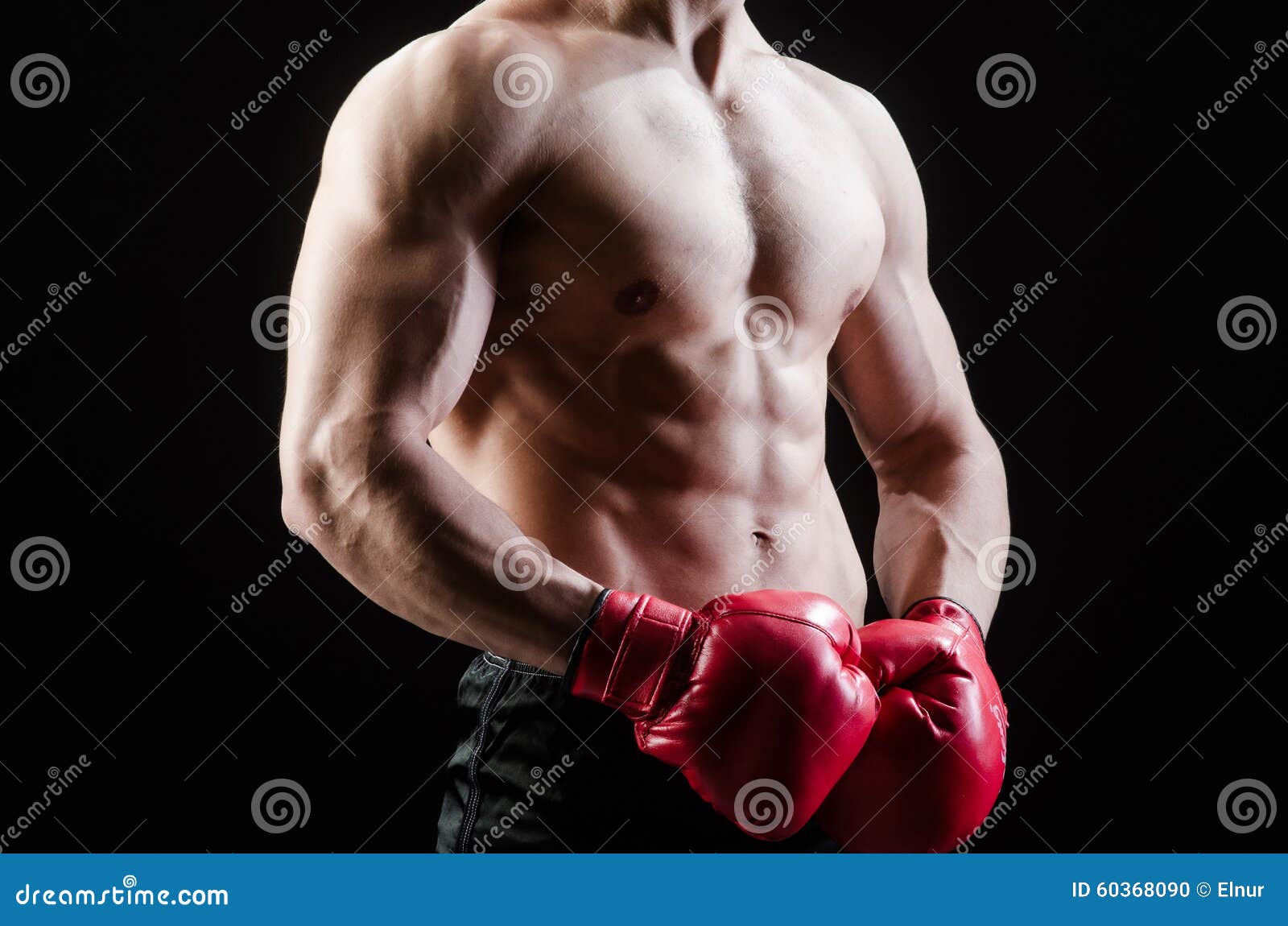 Muscular Man in Boxing Concept Stock Photo - Image of kickboxing, male ...