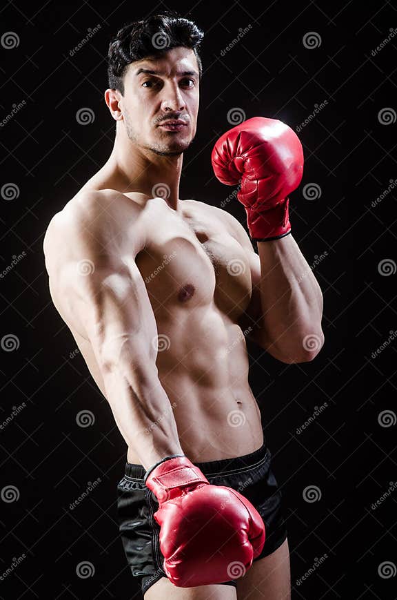 The Muscular Man in Boxing Concept Stock Photo - Image of healthy ...