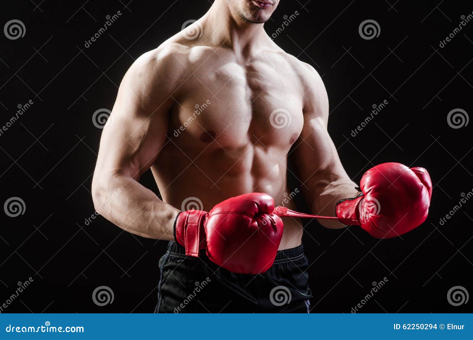 The Muscular Man in Boxing Concept Stock Photo - Image of athlete ...