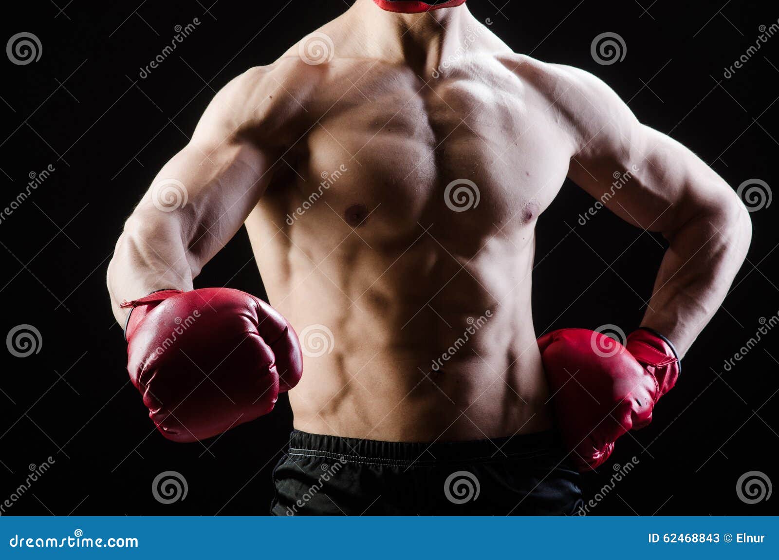 Muscular Man in Boxing Concept Stock Image - Image of fist, body: 62468843