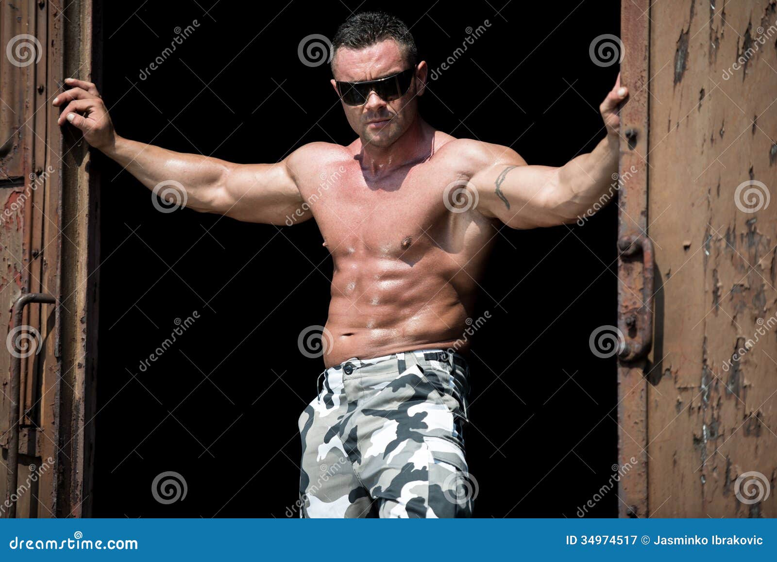 Muscular Man Catching A Train Royalty-Free Stock Photography ...