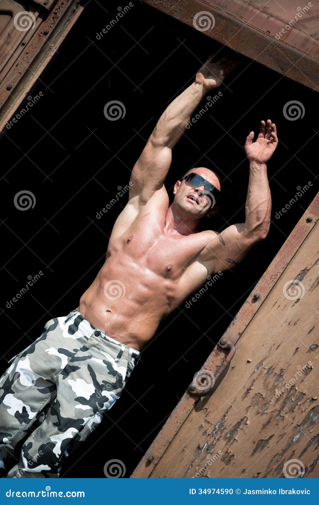 Muscular Man Catching A Train Royalty-Free Stock Photography ...