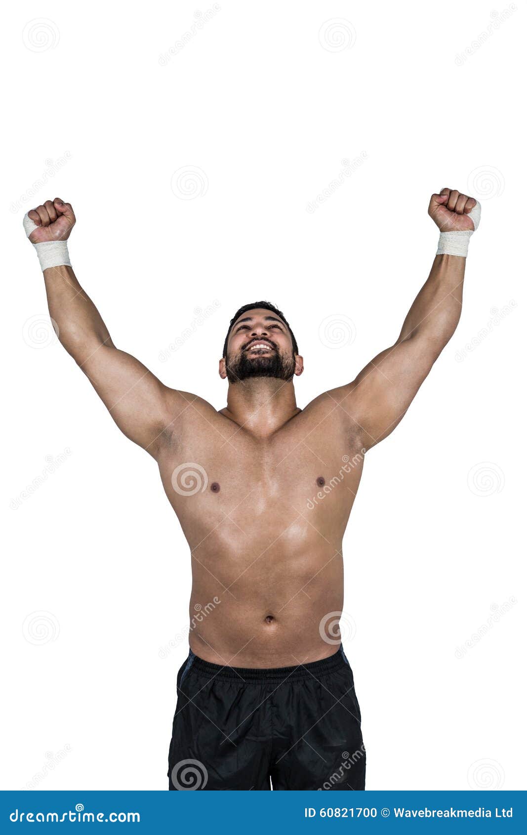 Muscular man cheering stock photo. Image of adult, health - 60821700