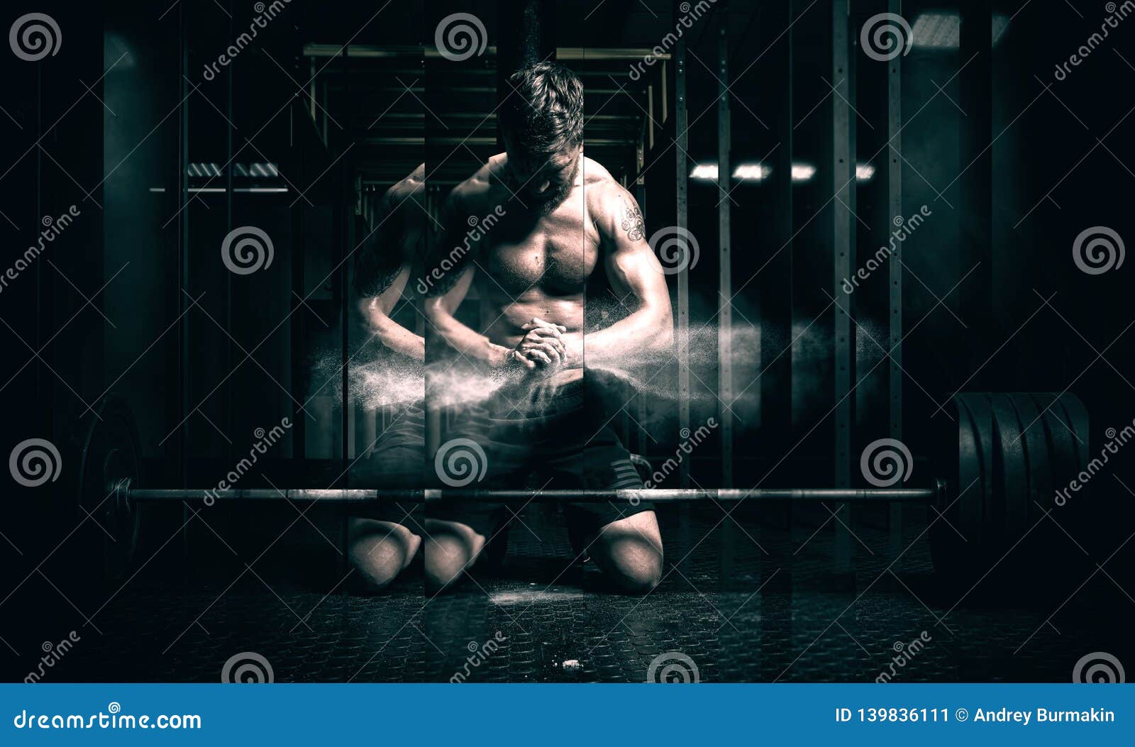 Muscular Man Clapping Hands and Preparing for Workout Stock Image ...