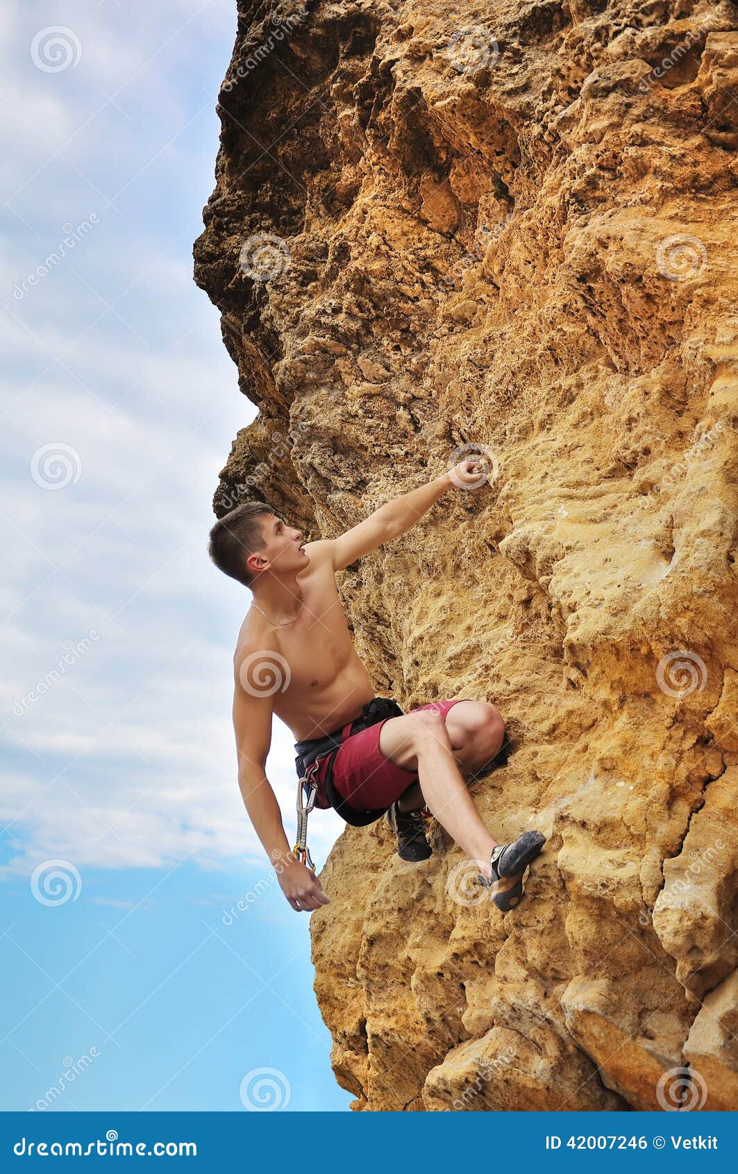 Muscular man climbing stock photo. Image of krabi, exercise - 42007246