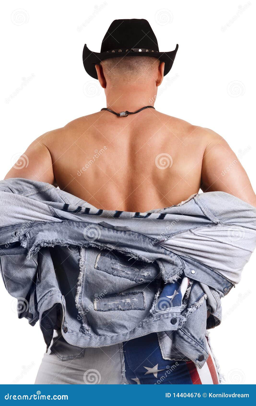 A Muscular Man in a Cowboy Hat Stock Photo - Image of band, abdomen ...