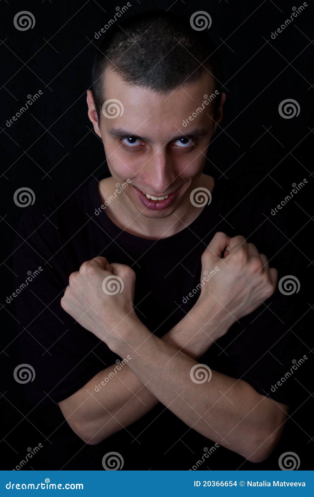Muscular Man Crossing Hands on Chest Stock Photo - Image of pose ...