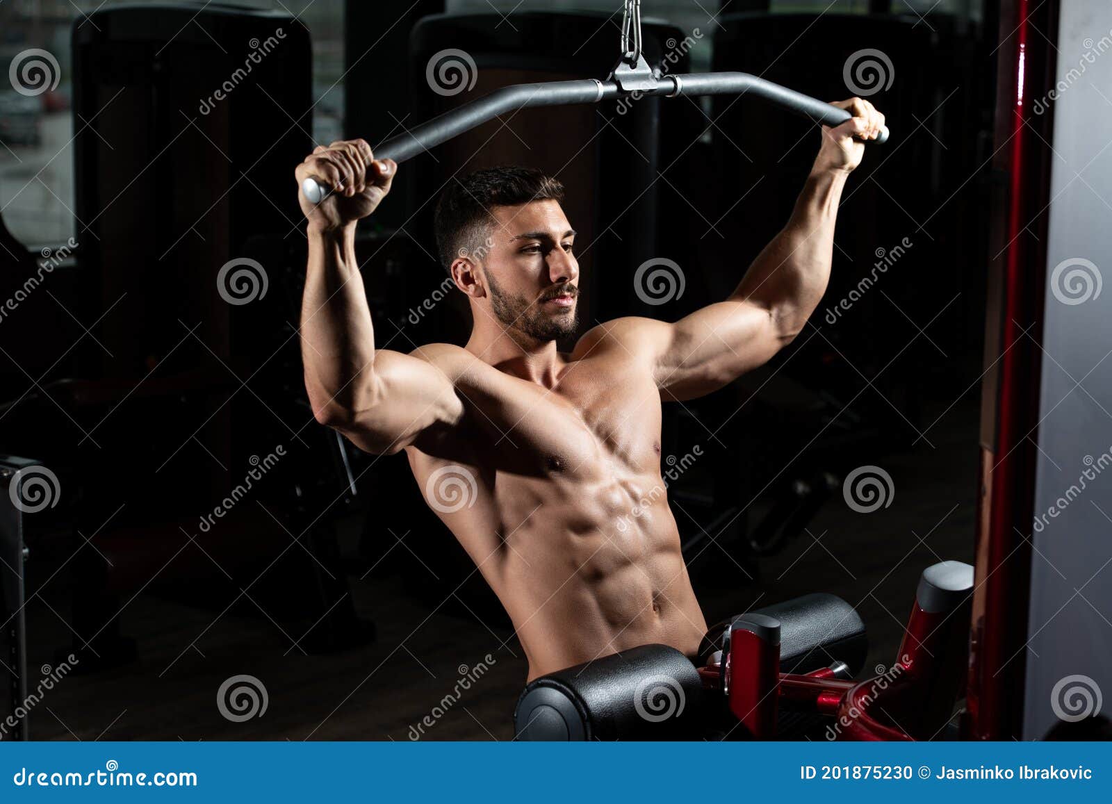 Muscular Man Doing Heavy Weight Exercise for Back Stock Photo - Image ...