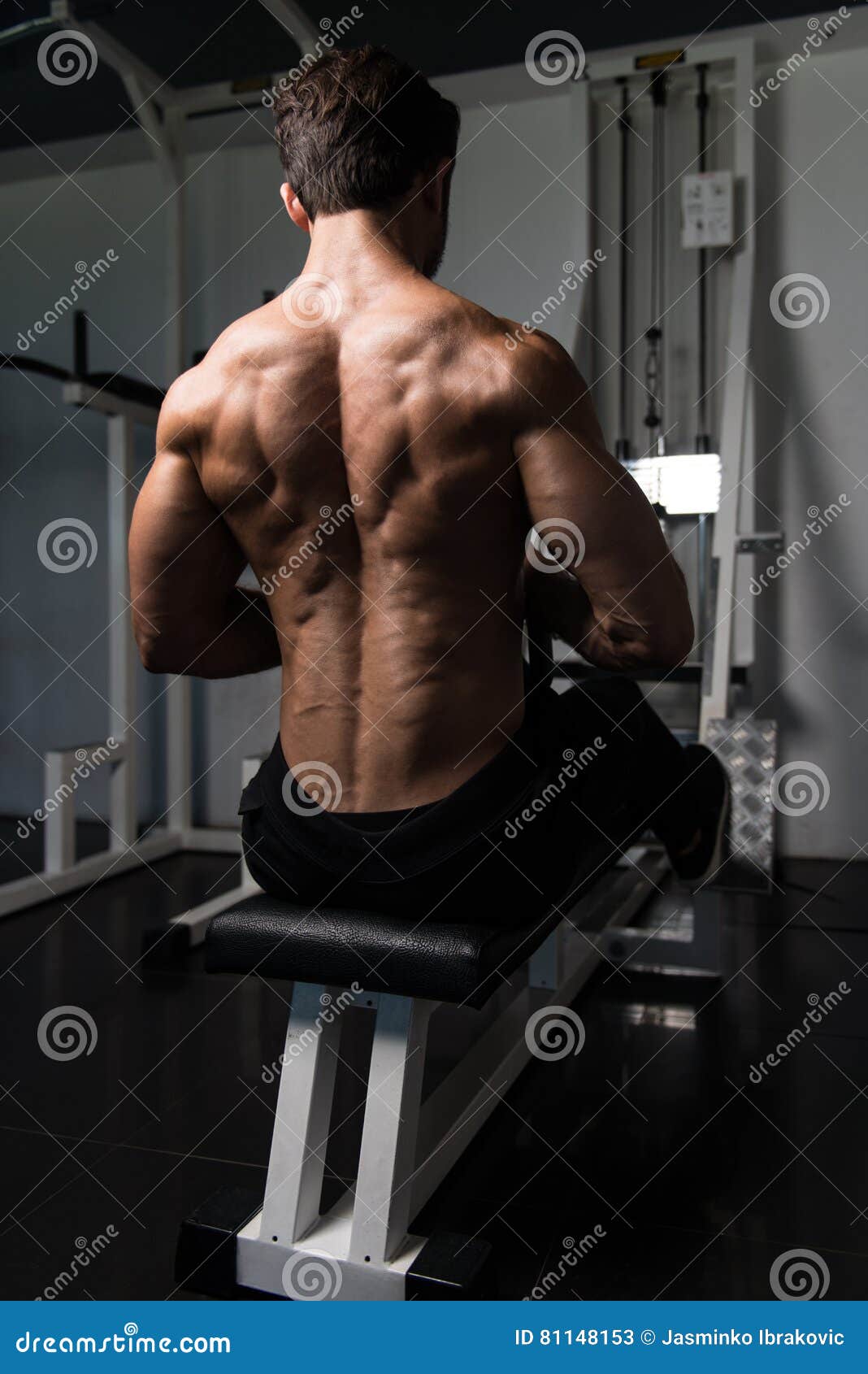 Muscular Man Doing Heavy Weight Exercise for Back Stock Image - Image ...