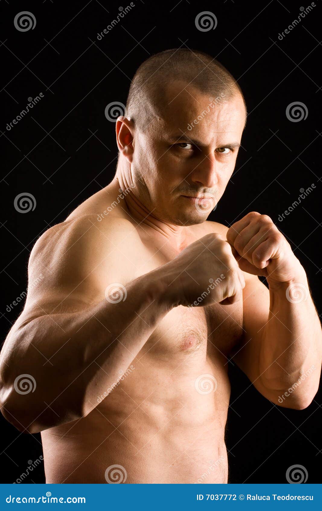 Muscular man fighting stock photo. Image of fitness, chest - 7037772