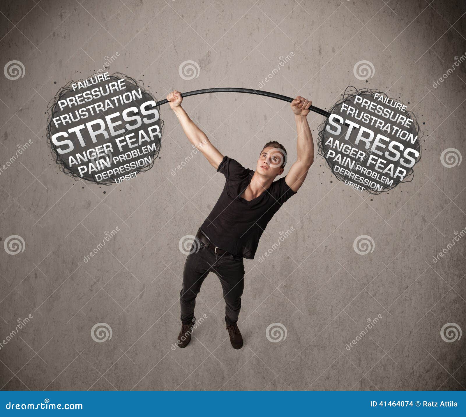 Muscular Man Fighting with Stress Stock Photo - Image of bodybuilder ...