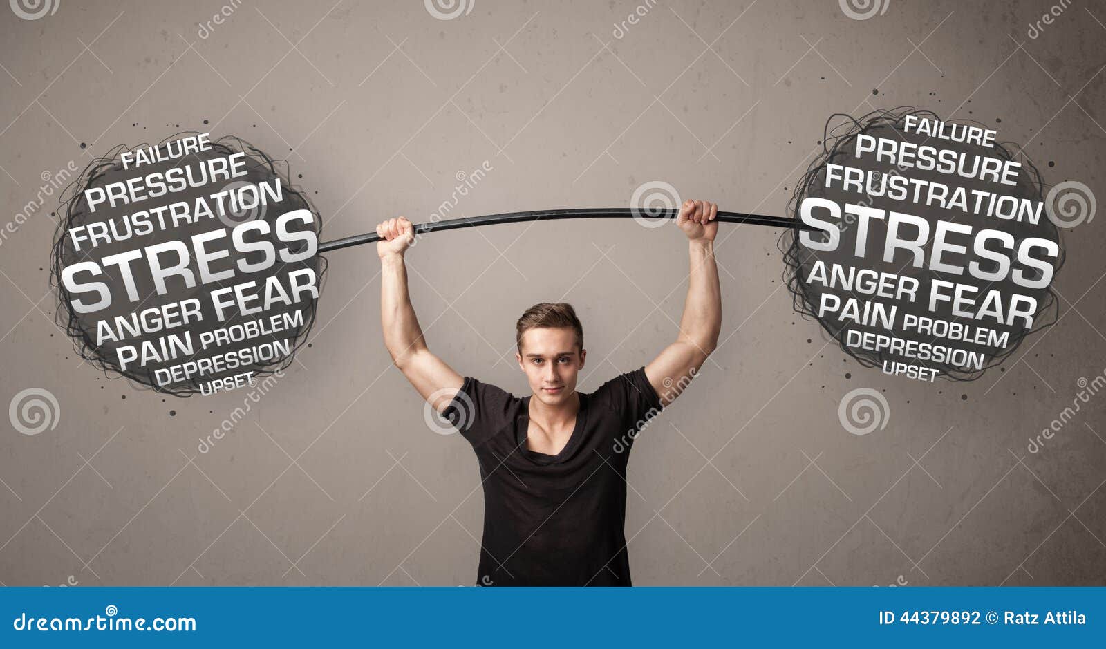 Muscular Man Fighting with Stress Stock Photo - Image of lifestyle ...