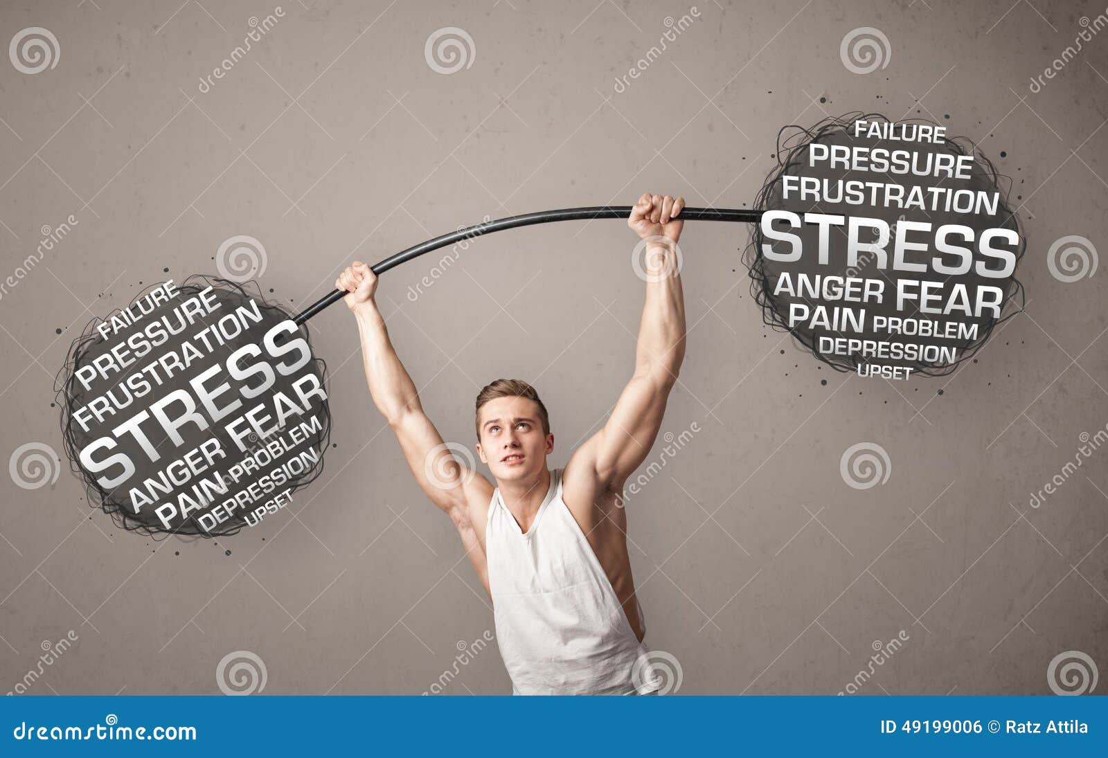 Muscular Man Fighting with Stress Stock Photo - Image of lifestyle ...