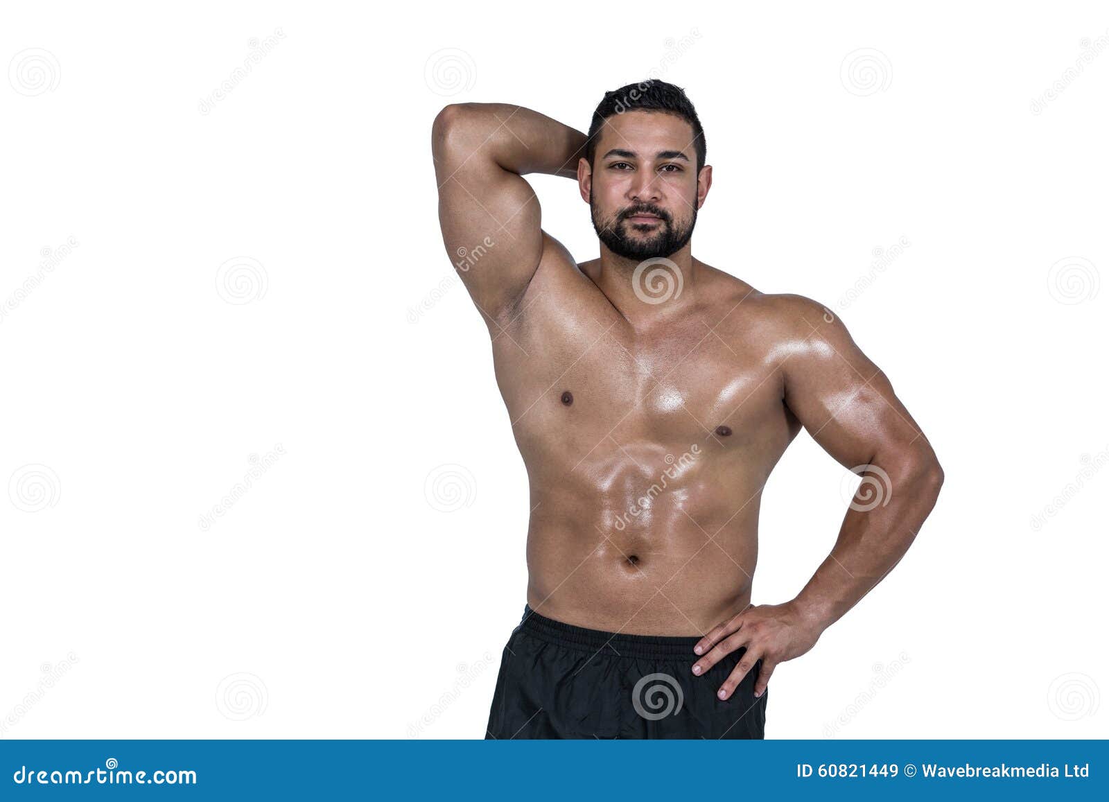 Muscular Man Flexing for Camera Stock Image - Image of body, physical ...