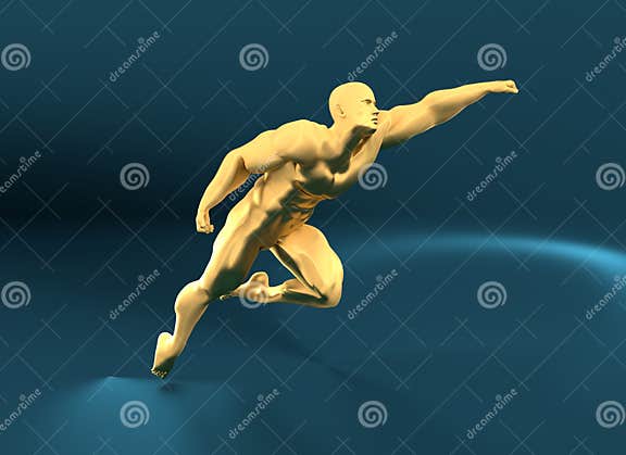 Muscular man flying. stock illustration. Illustration of muscle - 78270295