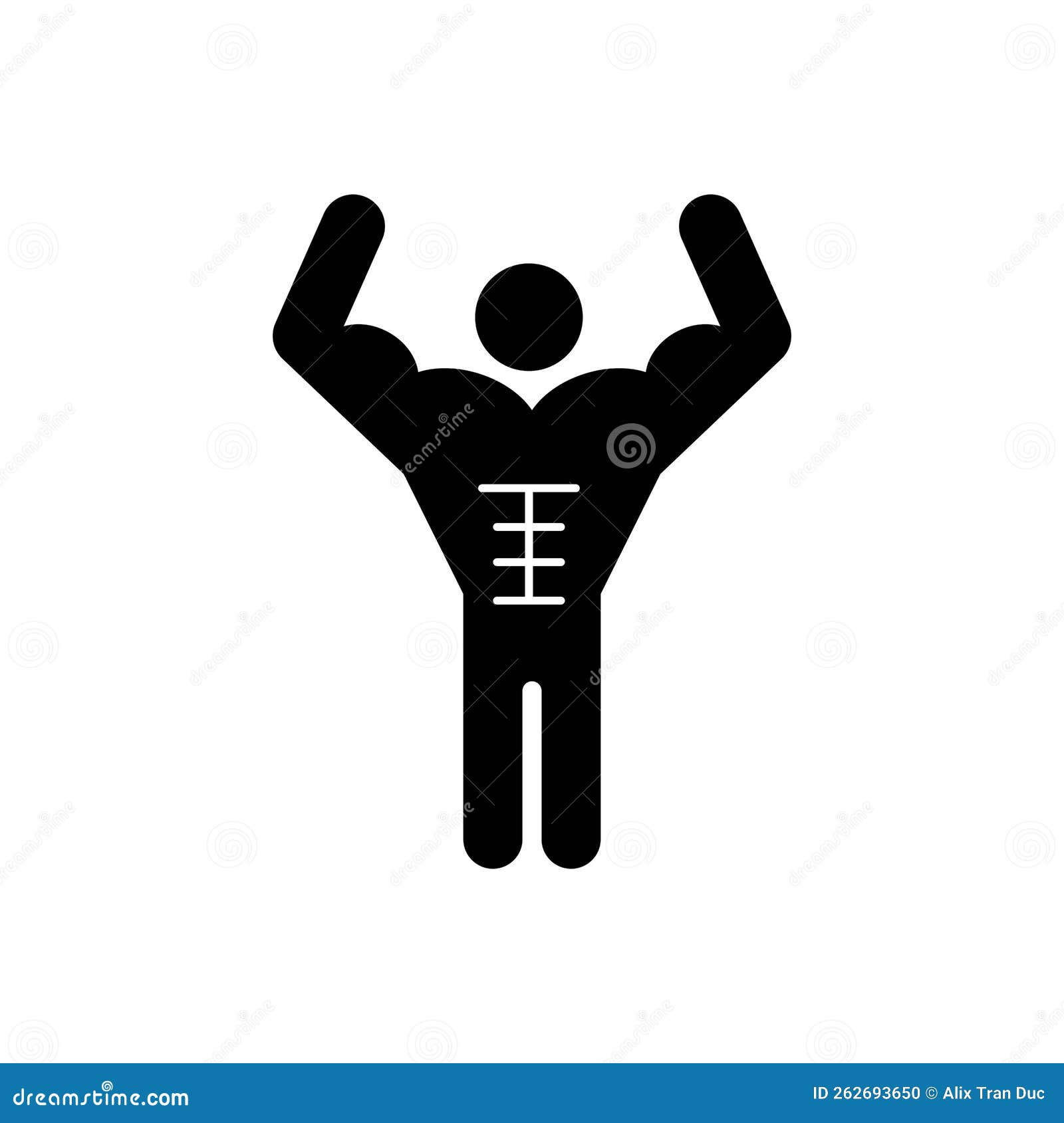 Muscular Man Front Double Biceps Pose Stock Vector - Illustration of ...