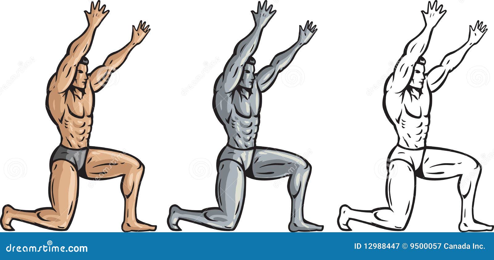 Muscular Man Holding Something Up Stock Vector - Illustration of ...