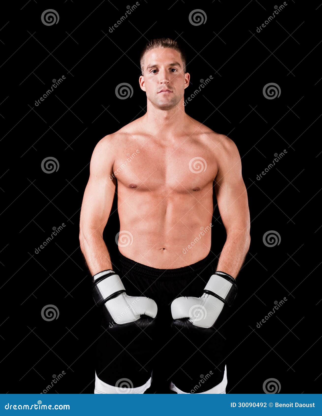Boxer ready for fight stock photo. Image of person, gloves - 30090492