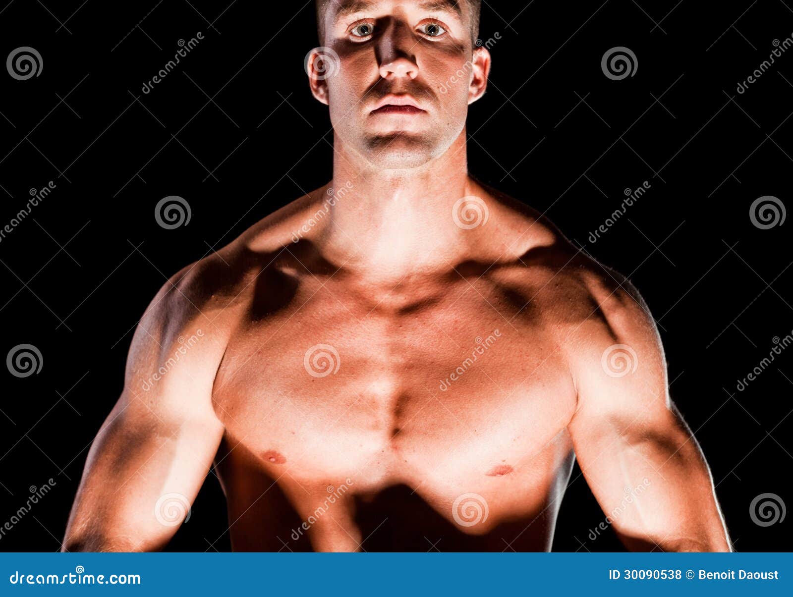 Muscular man chest stock photo. Image of exercise, chest - 30090538