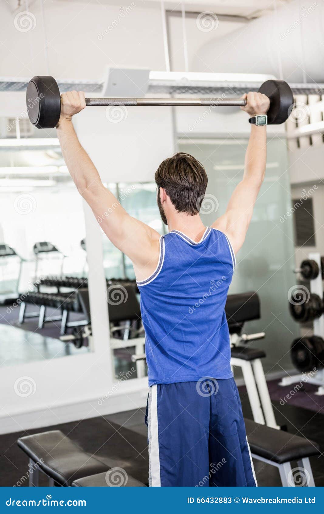 Muscular Man Lifting Barbell Stock Image - Image of fitness ...