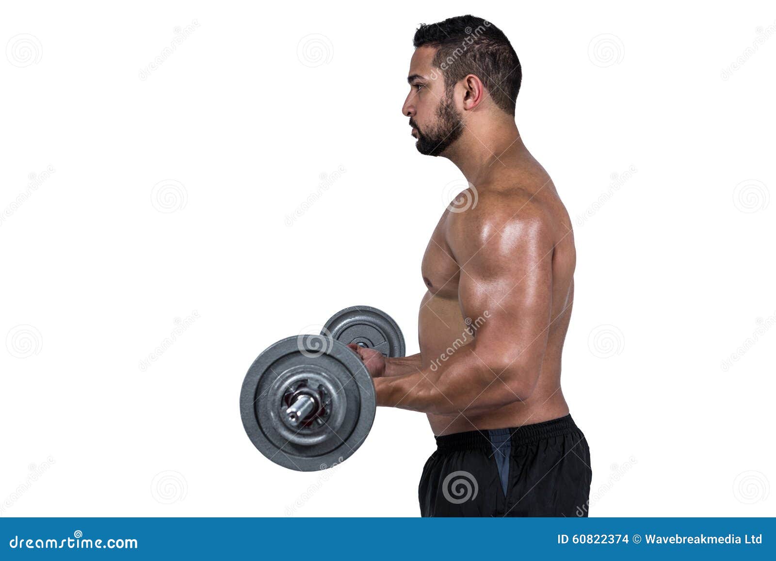 Muscular Man Lifting Heavy Barbell Stock Photo - Image of health ...