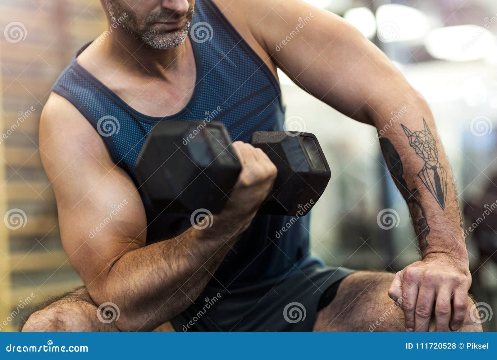 Muscular Man Lifting Weights Stock Photo - Image of body, healthy ...