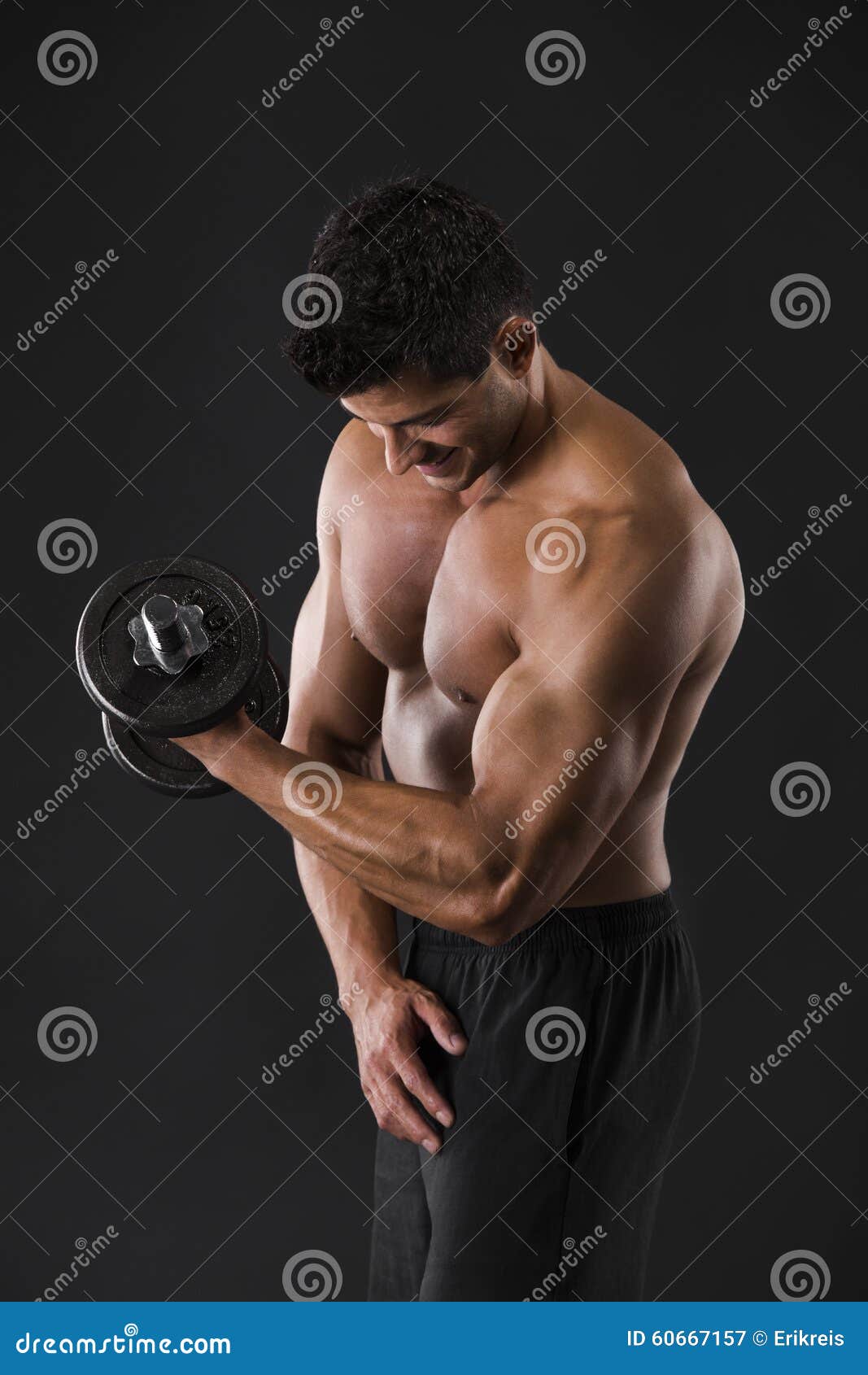 Muscular Man Lifting Weights Stock Image - Image of muscle, shape: 60667157