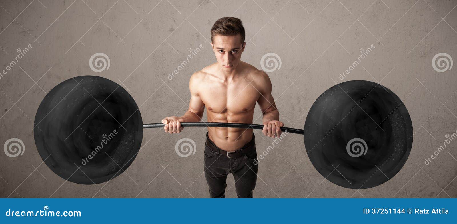 Muscular Man Lifting Weights Stock Photo - Image of biceps, strength ...