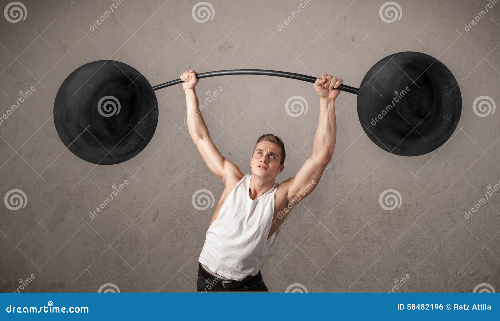 Muscular Man Lifting Weights Stock Photo - Image of lifestyle, healthy ...
