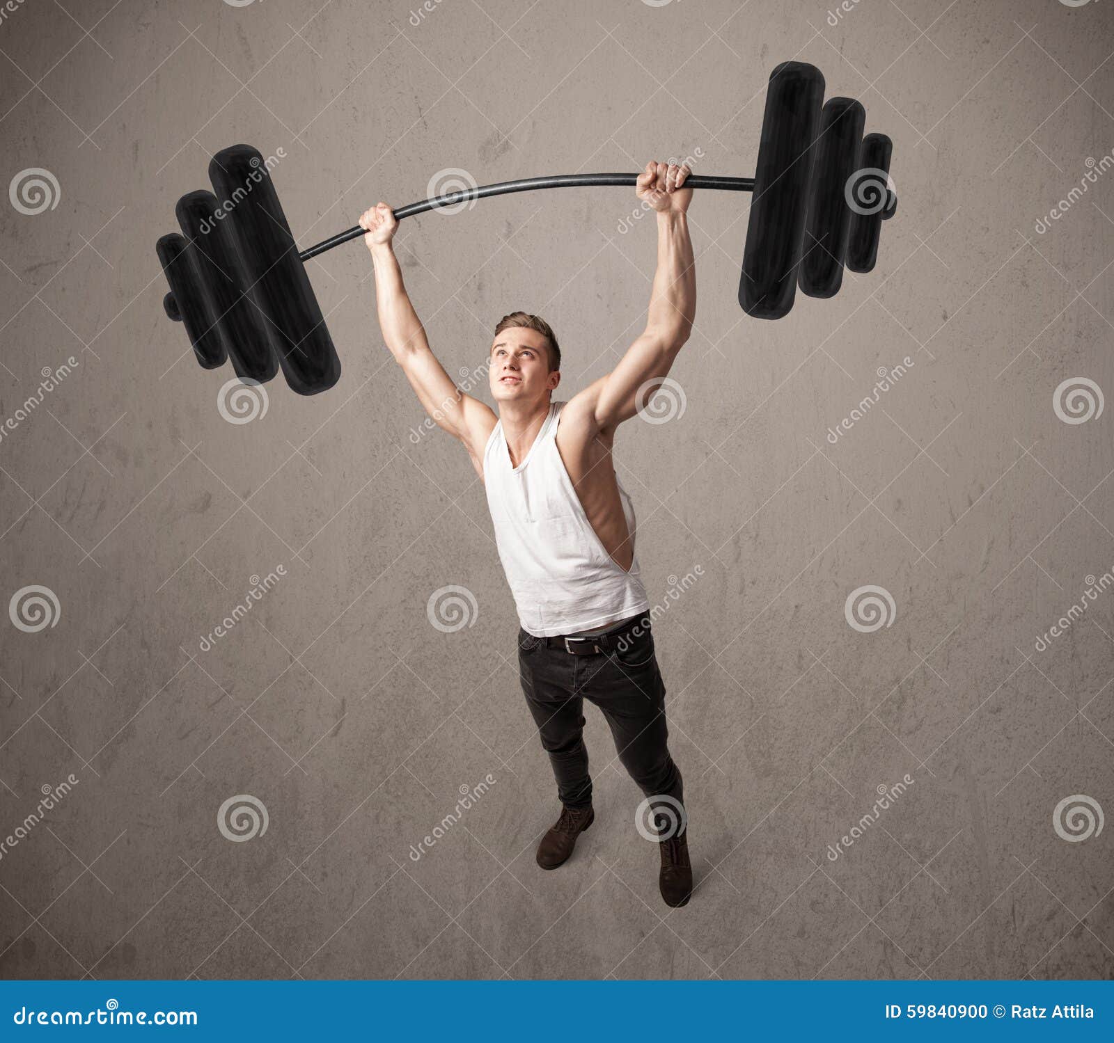 Muscular Man Lifting Weights Stock Photo - Image: 59840900