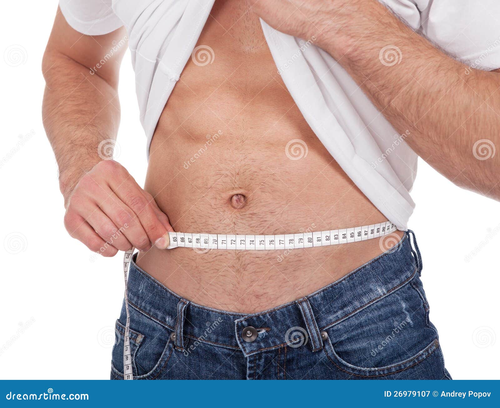 Muscular Man Measuring Waist Stock Image - Image of loss, figure: 26979107