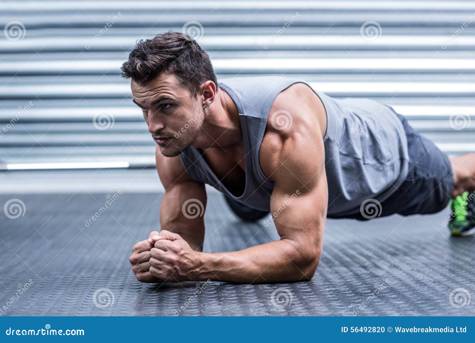 A Muscular Man on Plank Position Stock Photo - Image of muscle, healthy ...